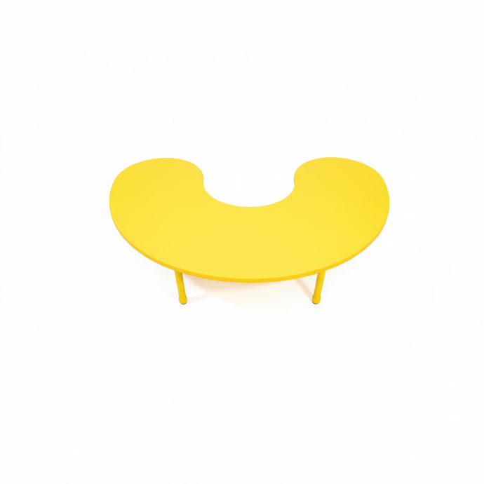 MESA KINDER PLASTICA MEDIA LUNA AMARILLA ALTURA AJUSTABLE MAXIMO 24" COLOR AMARILLA | Agora ...